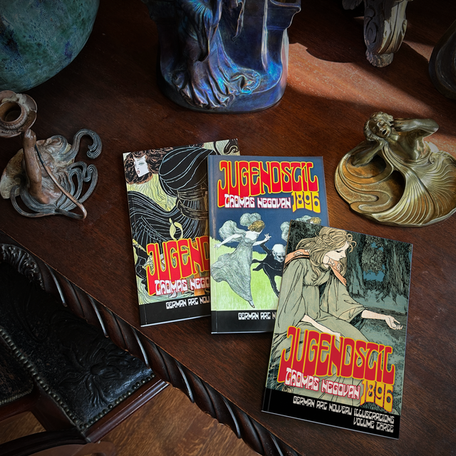 Jugendstil 1896 German Art Nouveau Illustrations Vol 1-3 Book Set ...